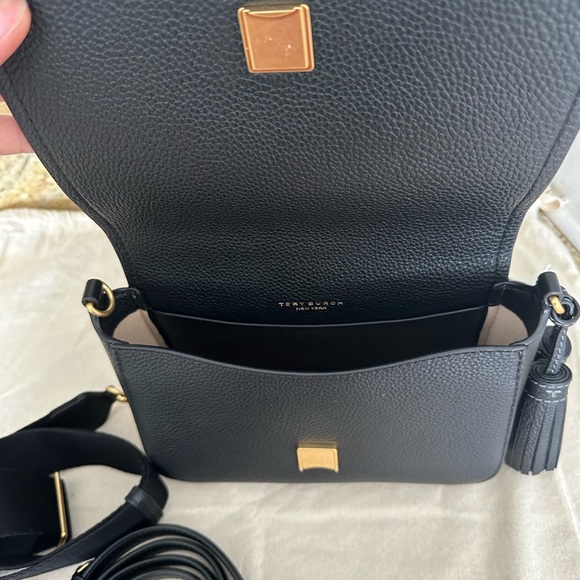 Tory Burch | Bags | New Tory Burch Thea Web Flap Crossbody Black | Poshmark